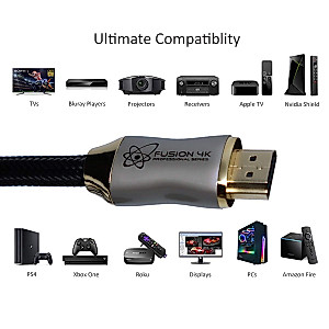 Fusion4k High Speed 4K HDMI Cable (4K @ 60Hz) - Professional Series (6 Feet)