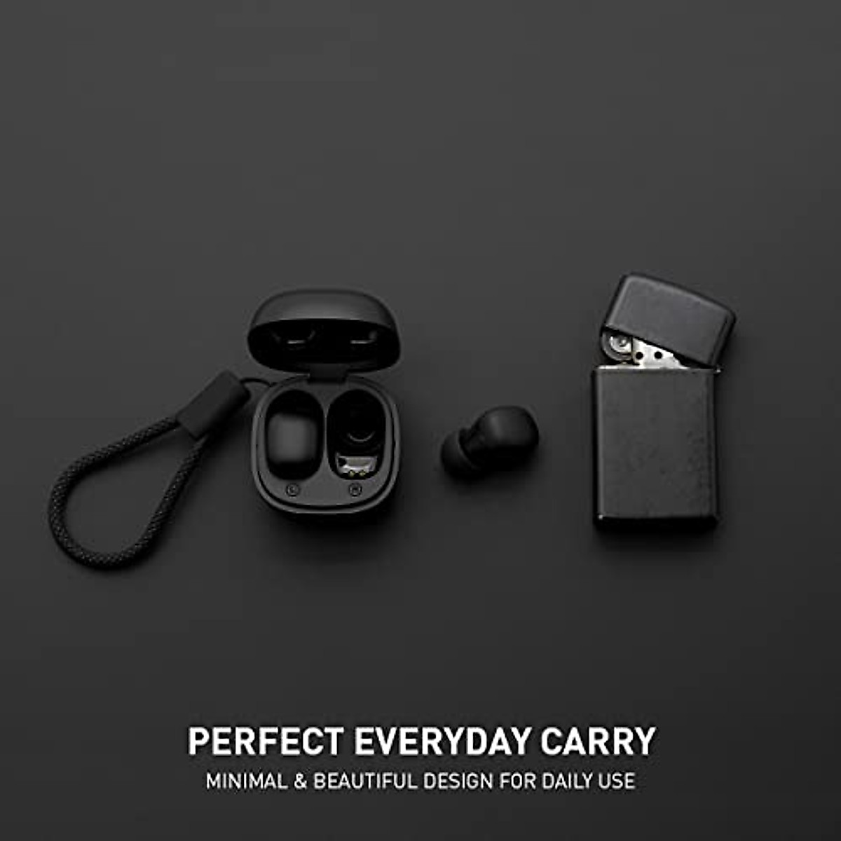 ADV. 500 True Wireless Earbuds, World's Smallest Wireless BT 5.2 Earphones Wide-Range Connection, Touch Control, Built-in Mic, Powerful Sound with Deep Bass [Black]