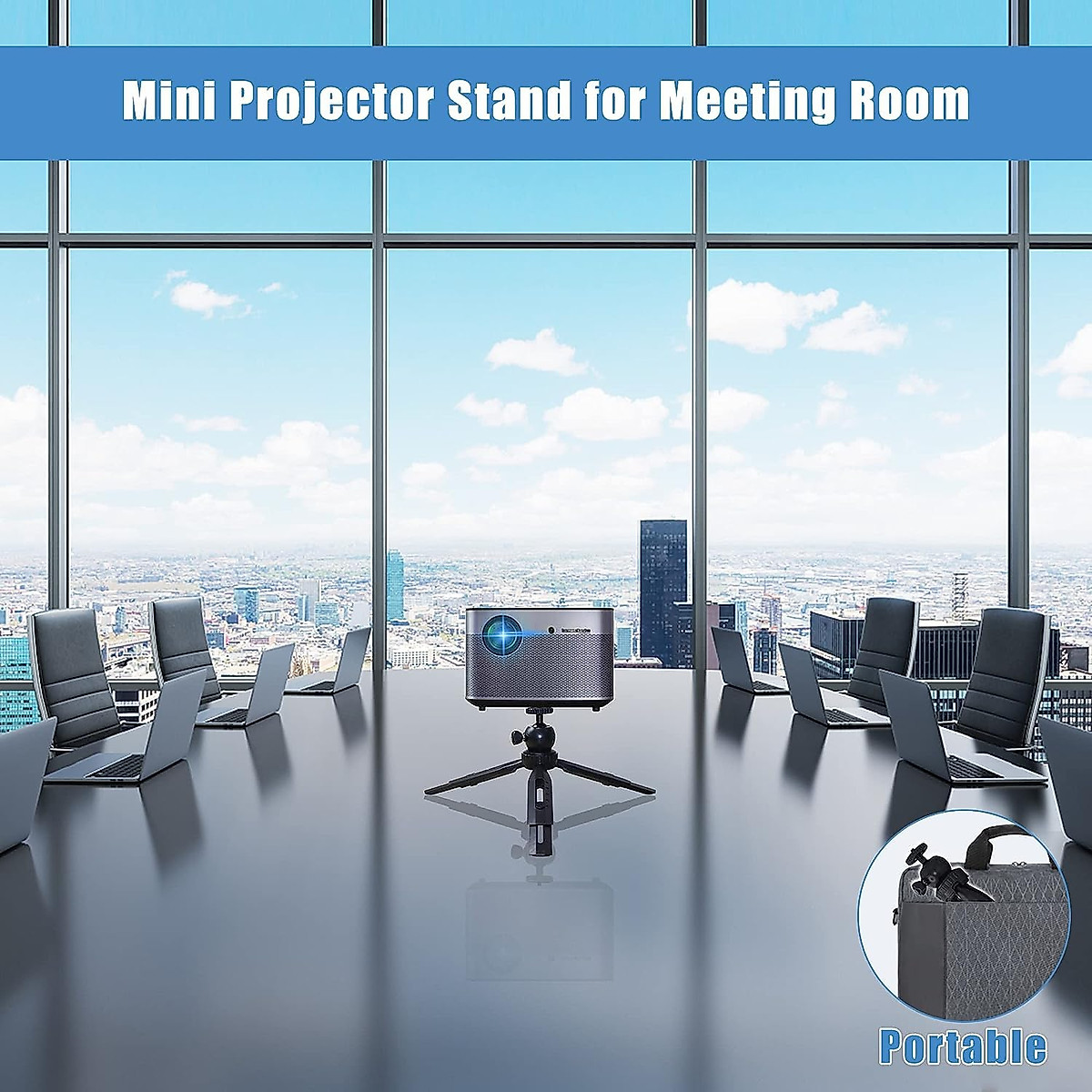 2-Be-Best Mini Projector Stand, Mini Projector Tripod Mount Compatible with DR.J, DBPOWER, Anker, PVO, Artlii, LoongSon, AuKing, ClokoWe, VOPLLS and Most Mini Projectors (Black, Upgraded)