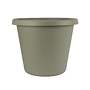 The HC Companies 15.5 Inch Round Classic Planter - Plastic Plant Pot for Indoor Outdoor Plants Flowers Herbs, Seafoam
