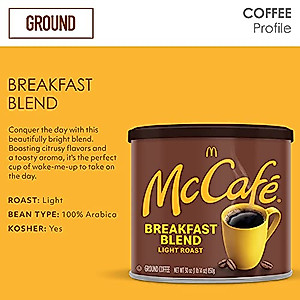 McCafe Breakfast Blend Light Roast Ground Coffee (30 Ounce Canister)
