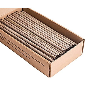 Dtocs 100 Pc. Elegant Bamboo Straw Look Coconut Leaf Disposable Straws | Long Unwrapped Biodegradable Smoothie, Cocktail, Coffee Compostable Straw Alternate to Wooden, Paper, Plastic & Reusable Straws