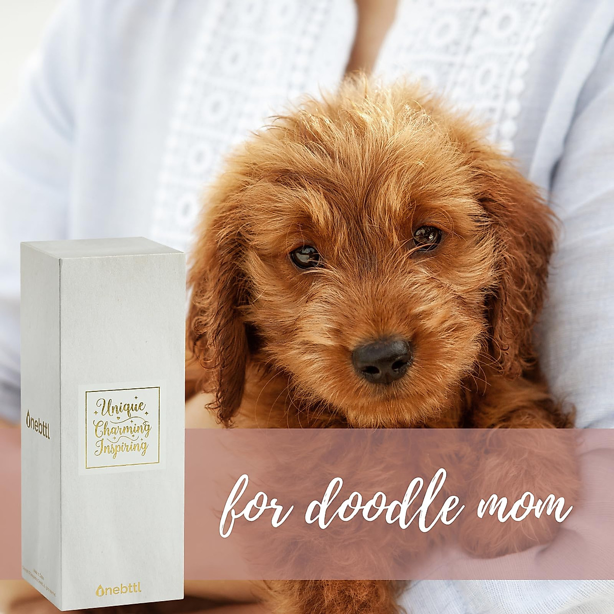 Onebttl Goldendoodle Gifts for Women & Girl, 20oz Stainless Steel Insulated Tumbler, Novelty Golden Doodle Gifts for Dog Lovers, Golden Doodle Dog Mom Gifts - Life is Golden with A Doodle - Pink