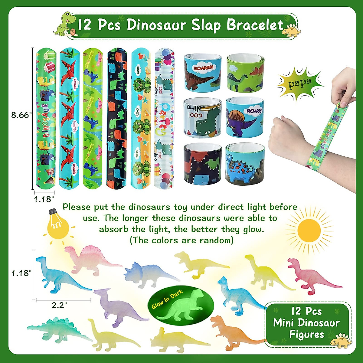 Dinosaur Theme Party Favors Supplies 96 Pcs Birthday Party Decorations Goodie Boxes Hatching Eggs Figures Keychains Pull Back Cars Bubble Wands Slap Bracelets Stickers Toys For Kids Boys Girls