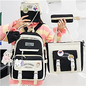 TOAOSET Kawaii Backpack 5Pcs Set Lightweight aesthetic backpack,Teens laptop computer cute backpacks for girls (girls backpack,one size)
