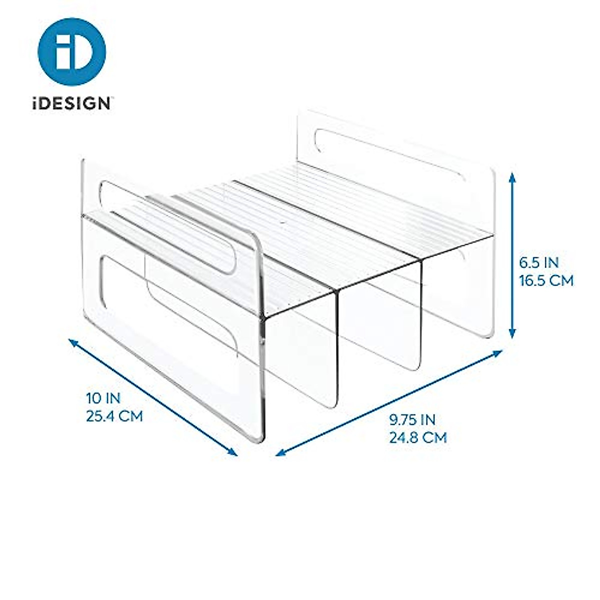 iDesign Flip Rack Kitchen Cabinet Organizer - 10" x 9.66" x 6.5", Clear