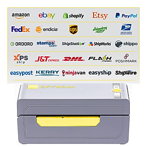 OFFNOVA Thermal Label Printer, 200mm/s High Speed 4” x 6” Shipping Label Printer for Packages, Compatible with Amazon, Ebay, Etsy, Shopify and FedEx, Support Multiple Systems