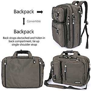 FREEBIZ 18.4 Inches Laptop Bag Multi-function Briefcase Backpack with Handle and Shoulder Strap Fits Up To 19 Inch Laptops Notebook Computer (Army Green)
