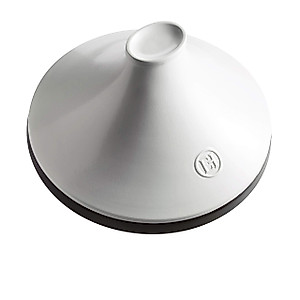 Emile Henry Delight Ceramic Tagine, 4.0 Quart, Slate with White