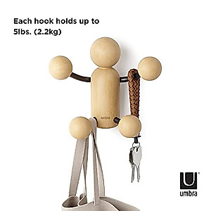 Umbra Woody Wall Hook,Black/Natural