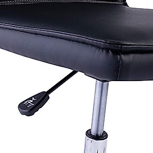 Amazon Basics Modern Armless Office Desk Chair - Height Adjustable, 360-Degree Swivel, 275Lb Capacity, 22.05"D x 18.31"W x 33.46"H, Black/Chrome