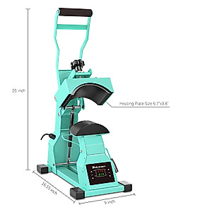 Hat Heat Press Machine for Caps with 2pcs Interchangeable Platens(6.7"x3.8", 6.7"x2.5"), Cap Heat Press for Stuctured Hats and HTV Iron On and Sublimation Projects, Heat Transfer Printing for Caps