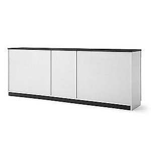 Zuri Furniture Reagan Modern Polished Cabinet Credenza - Black