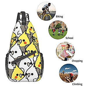 Too Many Cockatiel Sling Bag Crossbody Backpack Hiking Travel Daypack Chest Bag Shoulder Bag for Women Men