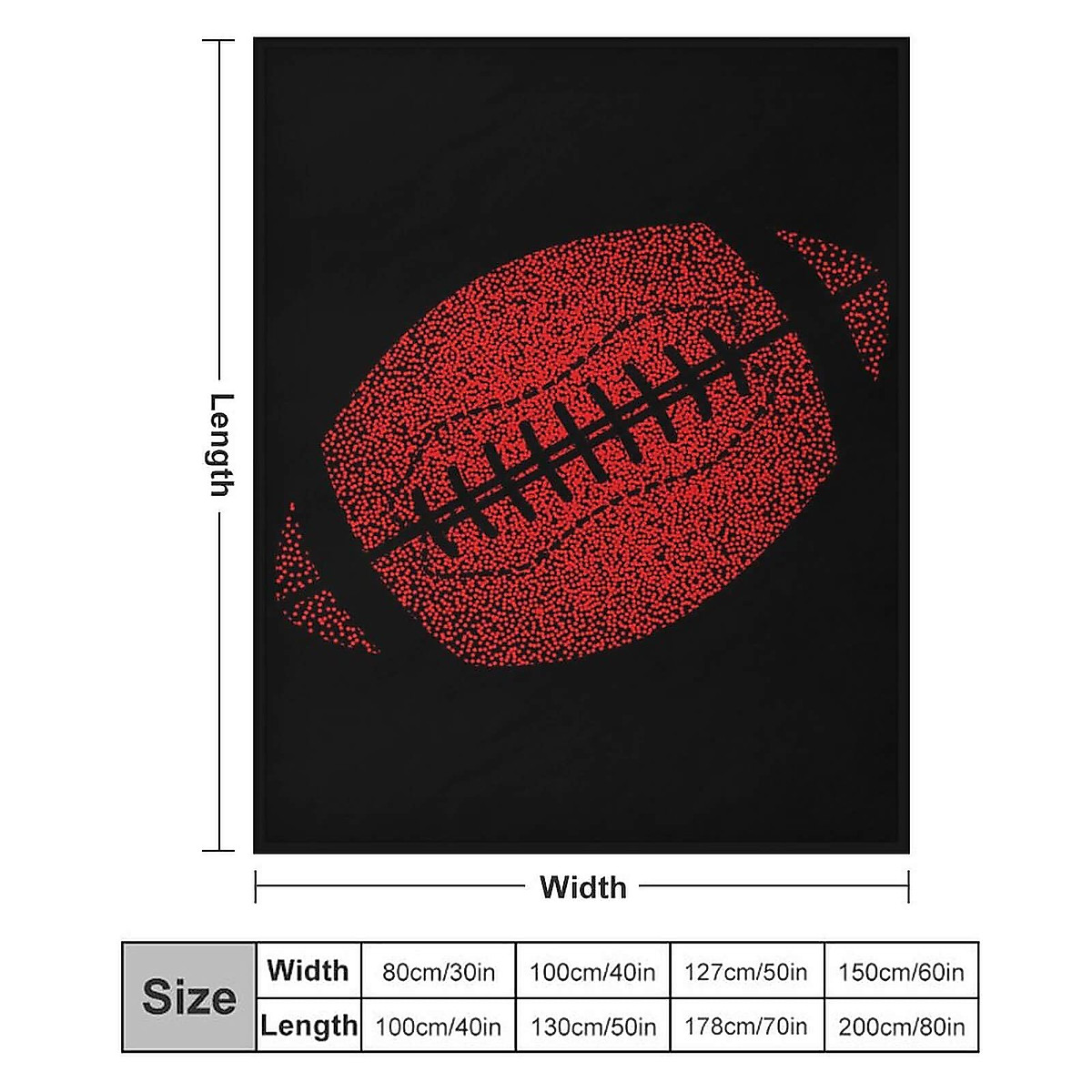 Football Throw Blanket - Soft Flannel Sports Football Blankets for Girls Boys Kids Football Lovers - Warm Rugby Throw Blankets for All Season Lap, Chair, Sofa - 50"x40"