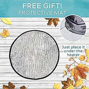 Patio Heater Cover with Fireproof Mat, Outdoor Heater Cover Patio Heater Covers Waterproof with Zipper and Straps, Propane Heater Cover, Heat Lamp Cover, Garden Patio Heater Cover