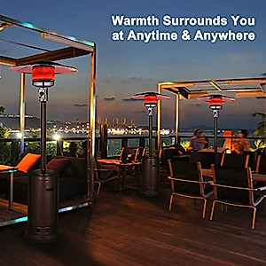 GASLAND Patio Heaters For Outdoor Use, 46,000 BTU Portable Propane Yard Heater with Anti-tilt and Flame-out Protection System, 87 Inches, ETL Certification, Bronze