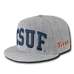 University of California Fullerton Titans NCAA Flat Bill Heather Gray Snapback Baseball Cap Hat