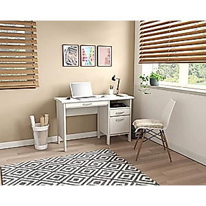 Inval 2-Drawer 1-Shelf Computer Desk with Keyboard Tray, Washed Oak