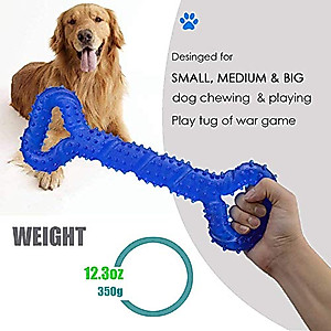 LECHONG Durable Dog Chew Toys 13 Inch Bone Shape Extra Large Dog Toys with Convex Design Strong Tug Toy for Aggressive Chewers Medium and Large Dogs Tooth Cleaning