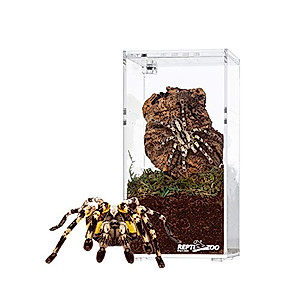 REPTI ZOO Magnetic Acrylic Reptile Breeding Box, 3"x3"x6" Transparent Feeding Box with Sliding Cover Reptile Terrarium Cage Tank for Insect Reptiles Tarantulas