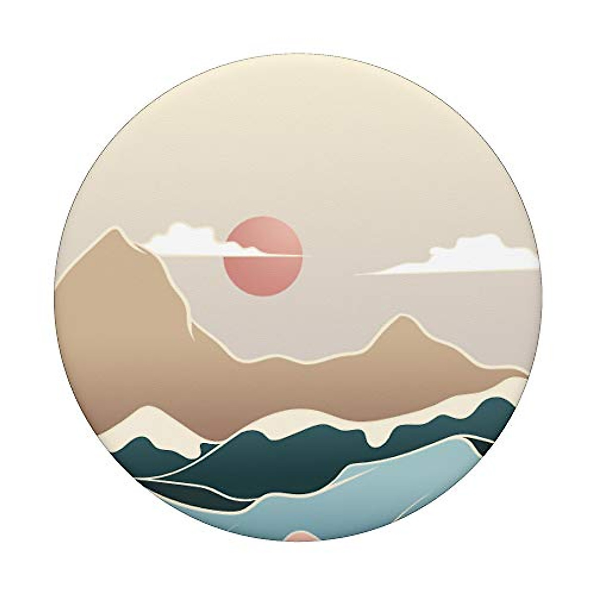 Retro Landscape Sun And Mountains PopSockets Swappable PopGrip