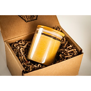 BeeTheLight Beeswax Jar Candle - 100% Pure USA Bees Wax in Glass Container - All Natural Light Honey Scent