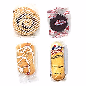Hostess Variety Pack | Cupcakes, Cinnamon Rolls, Danish, Ding Dongs, Twinkies, Zingers | 30 Count