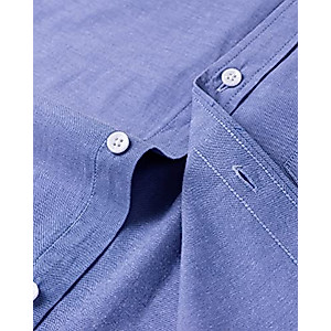Alimens & Gentle Men's Solid Oxford Shirt Button Down Collar Long Sleeve Shirts with Pocket