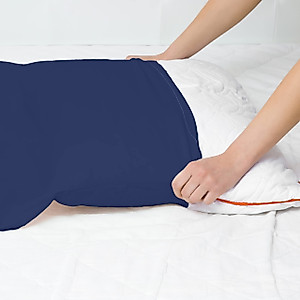 Superity Linen Pillow Cases Standard Size - Open Enclosure - 2 Pack - 100% Soft and Comfortable Premium Cotton - Navy