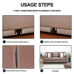 DEEPDREAM 8 Pcs Sectional Couch Connectors Metal Couch Clips Sofa Connector Interlocking Furniture Connector with 50 Pcs Screws…