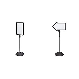 Safco Products Write Way Rectangle Message Sign 4117BL, Black & Write Way Directional Arrow Sign 4173BL, Black, Magnetic Dual-Sided Dry Erase Board, Indoor and Outdoor Use