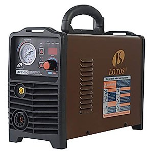 Lotos Supreme LTP5500DCNC Non-Touch Pilot Arc CNC Enabled Digital Plasma Cutter THC Torch Height Control Enabled, Dual Voltage 110V/220V, 3/5 inch Clean Cut, Brown