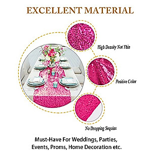 Hot Pink Table Runner Sequin Table Runner Fuchsia 12"x72" Fall Coffee Table Runner Christmas Table Overlay Rustic Banquet Table Cover Decorative Table Runner for Party Fall Dining Table Runner