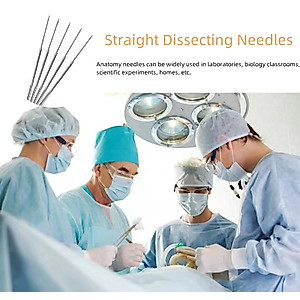 20pcs Straight Dissecting Needles, Stainless Steel Single Ended Micro Fine Precision Probe Teasing Needles Micro Fine Anatomy Pins for Students Lab Specimen Dissecting Biology Class Science Experiment