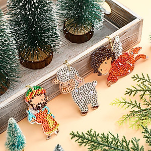 Remuuly 15 Pcs Christmas Nativity Scene Diamond Painting Keychain Christmas Hanging Ornaments 5D DIY Diamond Painting Decor Diamond Art Ornaments for Xmas Gift Holiday Craft