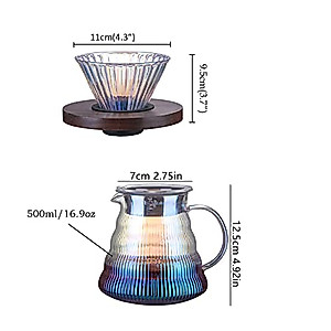 Sunormi Glass Coffee Maker Pour Over Gradient Color 16oz Glass Carafe Dripper Brewer,50Pcs Coffee Lover Gift Set