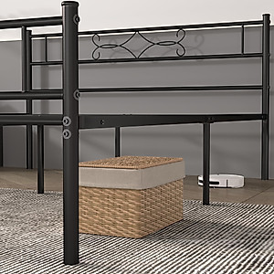 VECELO Full Size Bed Frame Metal Platform with Headboard/Steel Slat Support/No Box Spring Needed/Easy Assembly