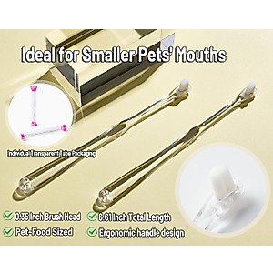 E.M&S.T by Emmeliestella Small Dog & Cat Toothbrush Micro Head, Mini Sized, Cat Dental Care, Pets Toothbrush, Oral Hygiene, Easy to Handle, Deep Clean, Extra Soft Bristles, Independent Packaging 3PCS