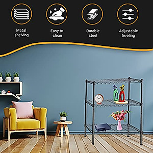 Juggernaut Storage Black 3-Tier Steel Wire Shelving Unit (24 in. W x 30 in. H x 14 in. D)