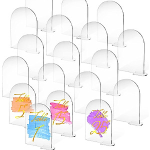 CheeseandU Clear Arch Acrylic Sign Acrylic Place Cards with Stand 10 Pack DIY Arch Table Numbers Card Blank Wedding Invitation Seating Cards for Wedding Table Photos Office Menu Meeting Events Parties