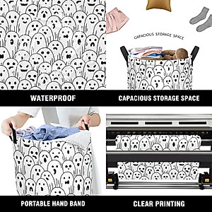 Halloween Ghosts Laundry Hamper,laundry Basket,Waterproof Storage Bin for Bedroom,Clothes Organizer Basket,Toys and Blankets in Bathroom