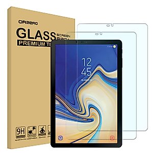Orzero (2 Pack) Tempered Glass Screen Protector Compatible for Samsung Galaxy Tab S4 2018 T835/T830, HD 2.5D Arc Edges 9 Hardness Anti-Scratch Full-Coverage
