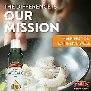 Pompeian 100% Avocado Oil Cooking Spray, Mildly Nutty Flavor, Perfect for High-Heat Cooking, Roasting and Stir-Frying, Naturally Gluten Free, Non-Allergenic, Non-GMO, No Propellant, 5 FL. OZ.