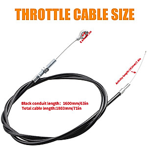 MRELC Universal Throttle Cable Compatible with Manco Go Kart 8252-1390 Go Cart，wire 71" With 63" Casing，Two sets of throttle cable for karting