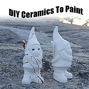 MARSTOP Unpainted Gnome Statue DIY Paint Your Own Gnome Friday The 13th Jason Garden Gnome Decorations Stunning Detail 7.5" Tall