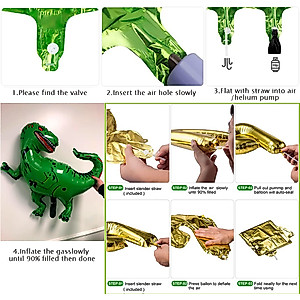 176pcs Dinosaur Birthday Party Decorations, Slmeno Dinosaur Balloon Arch Garland Kit with Dinosaur Cake Topper,HAPPY BIRTHDAY Balloons,Dinosaur Tablecloth,Curtains,Glow In The Dark Dinosaur Tattoos