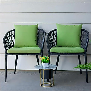 YITAHOME Outdoor Dining Chair Set of 2, Rope Woven Design Bistro Chairs, Indoor-Outdoor Armchair Seating for Patio, Backyard, Poolside, Balcony - Green and Grey