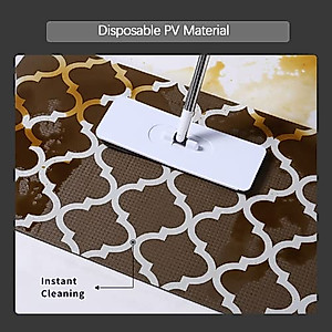 Kitchen Anti Fatigue Floor Mats and Rugs Cushioned for Kitchen Floor Non Skid Washable Non Slip Waterproof Standing Mat (Brown, 17.7*27.6)