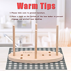 Yholin Ribbon Bow Maker with Instruction and Beading Craft Wire,Durable Oval Wooden Bow Maker for Satin Wreath Bows Christmas Big Bows Hair Bows Gifts Bows Making and Party Decoration-Make Bows Easily